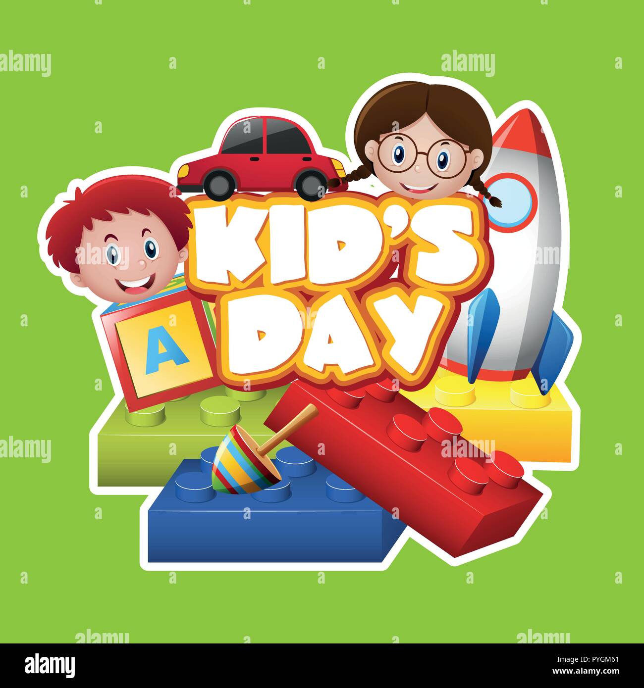 Poster design with kids and toys illustration Stock Vector Image & Art ...