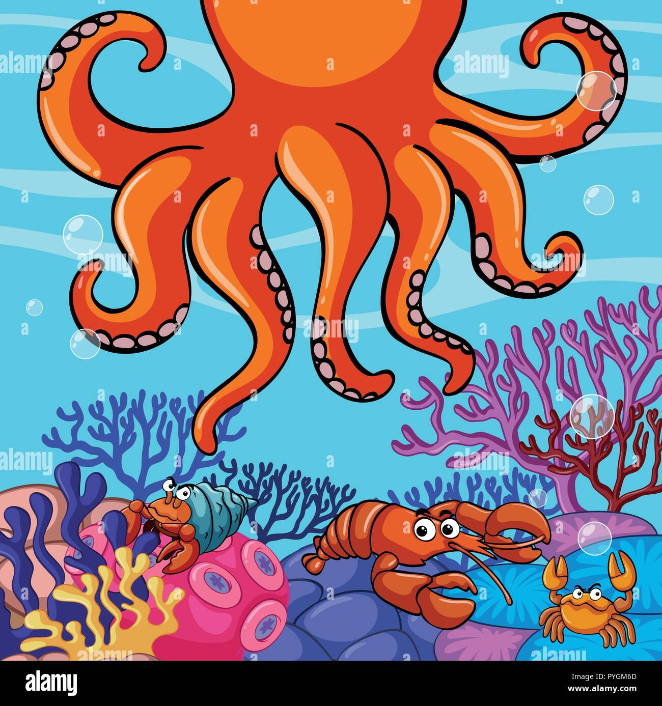 Underwater Octopus Painting