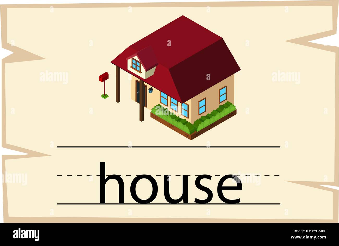 Wordcard template with word house illustration Stock Vector Image & Art ...