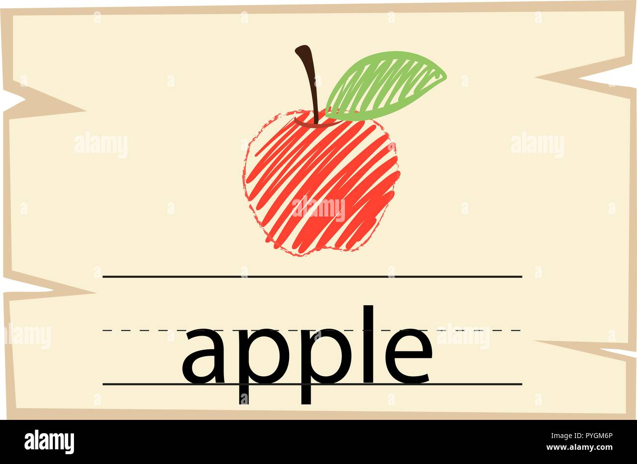 Wordcard template with word apple illustration Stock Vector Image & Art ...