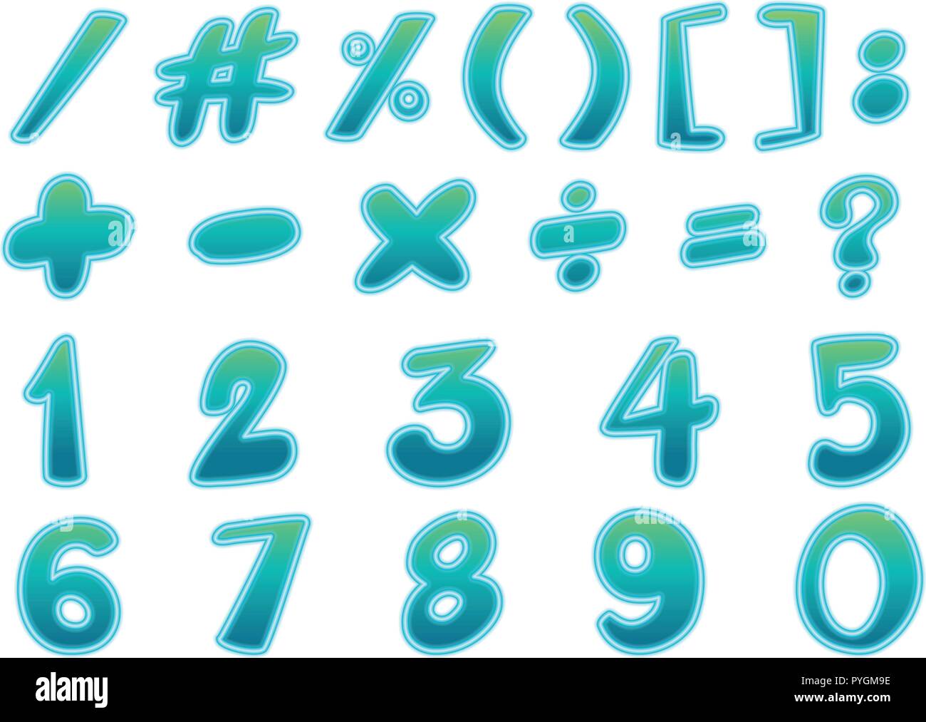 Numbers and math signs in blue illustration Stock Vector Image & Art ...
