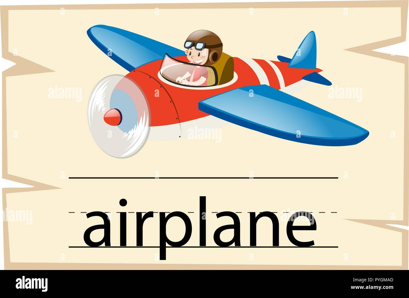 Wordcard template for word airplane illustration Stock Vector Image ...