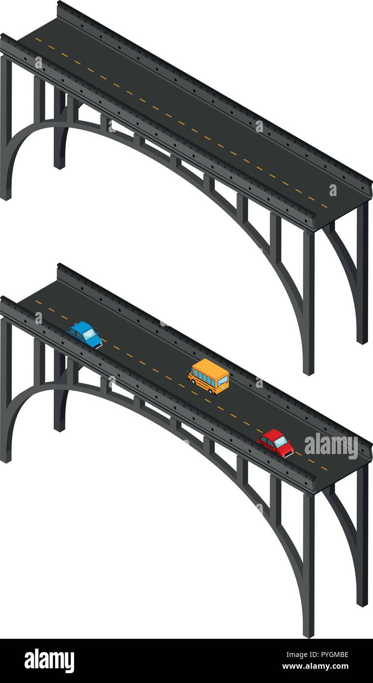 Bridge with and without cars illustration Stock Vector Image & Art - Alamy