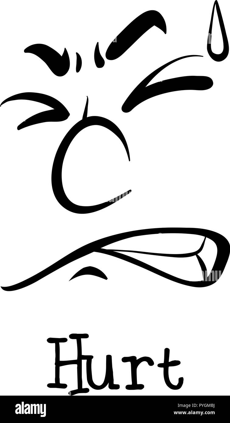 Facial expression for hurt illustration Stock Vector Image & Art - Alamy
