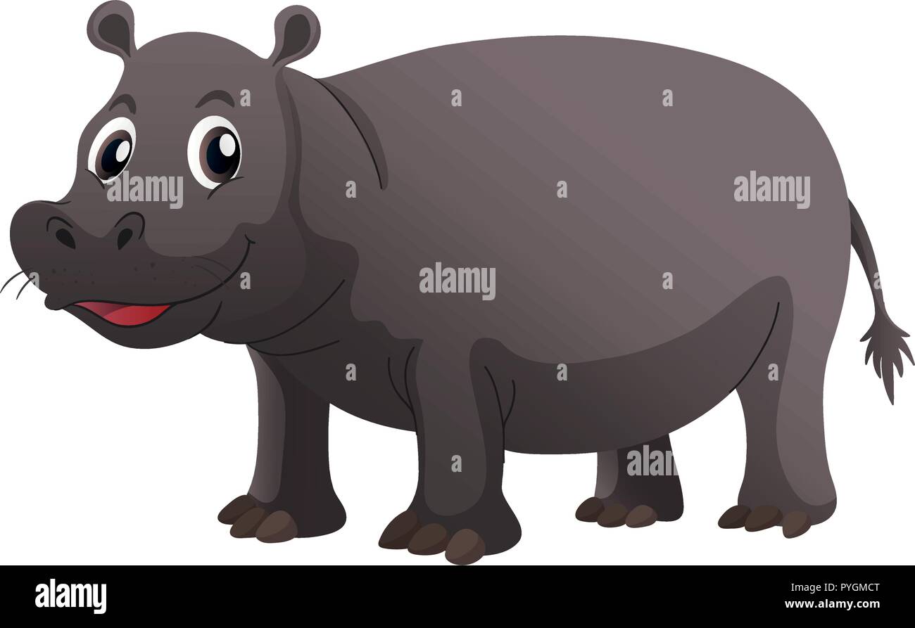 Happy hippo on white background illustration Stock Vector Image & Art ...