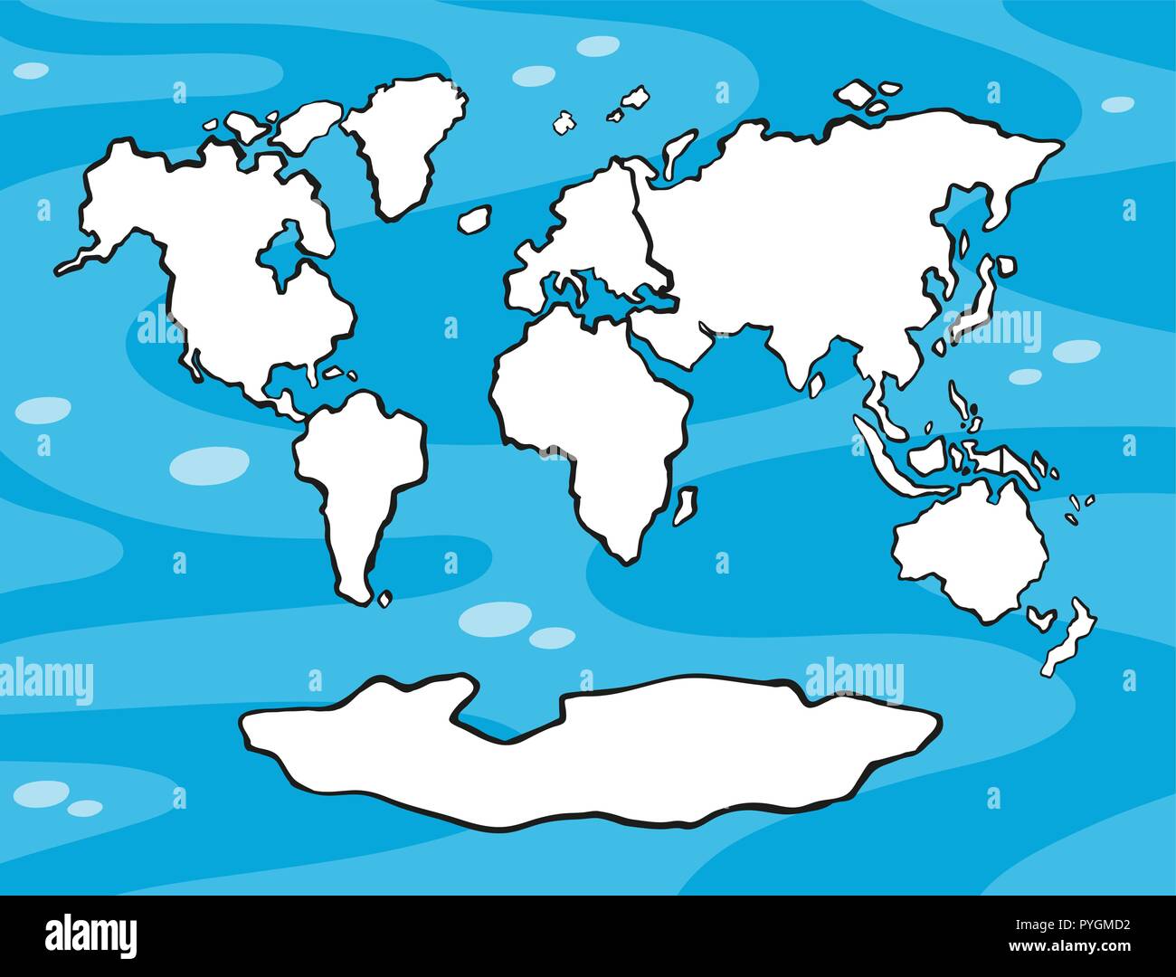 World map with land in white color illustration Stock Vector Image ...