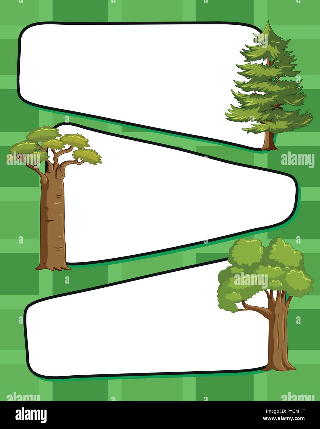 Paper template wtih green trees illustration Stock Vector Image & Art ...