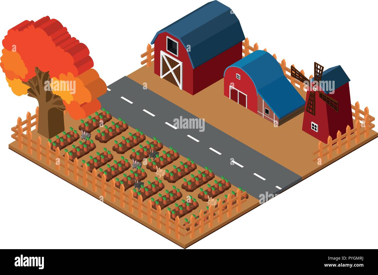 Scene with crops in farmland illustration Stock Vector Image & Art - Alamy