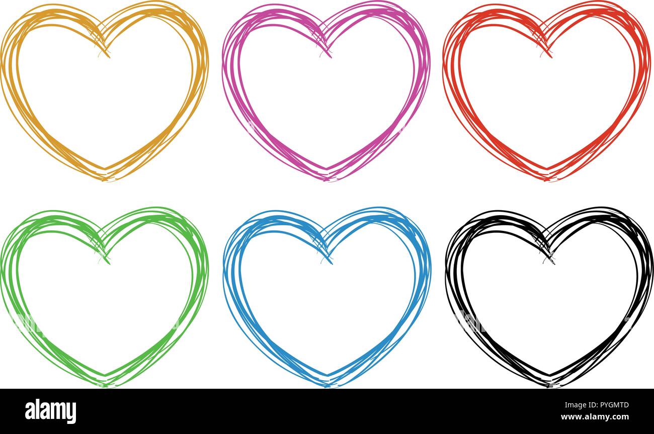 Many hearts many colors Stock Vector Images - Alamy