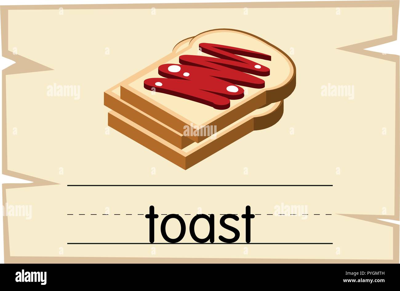 Wordcard template for word toast illustration Stock Vector Image & Art ...