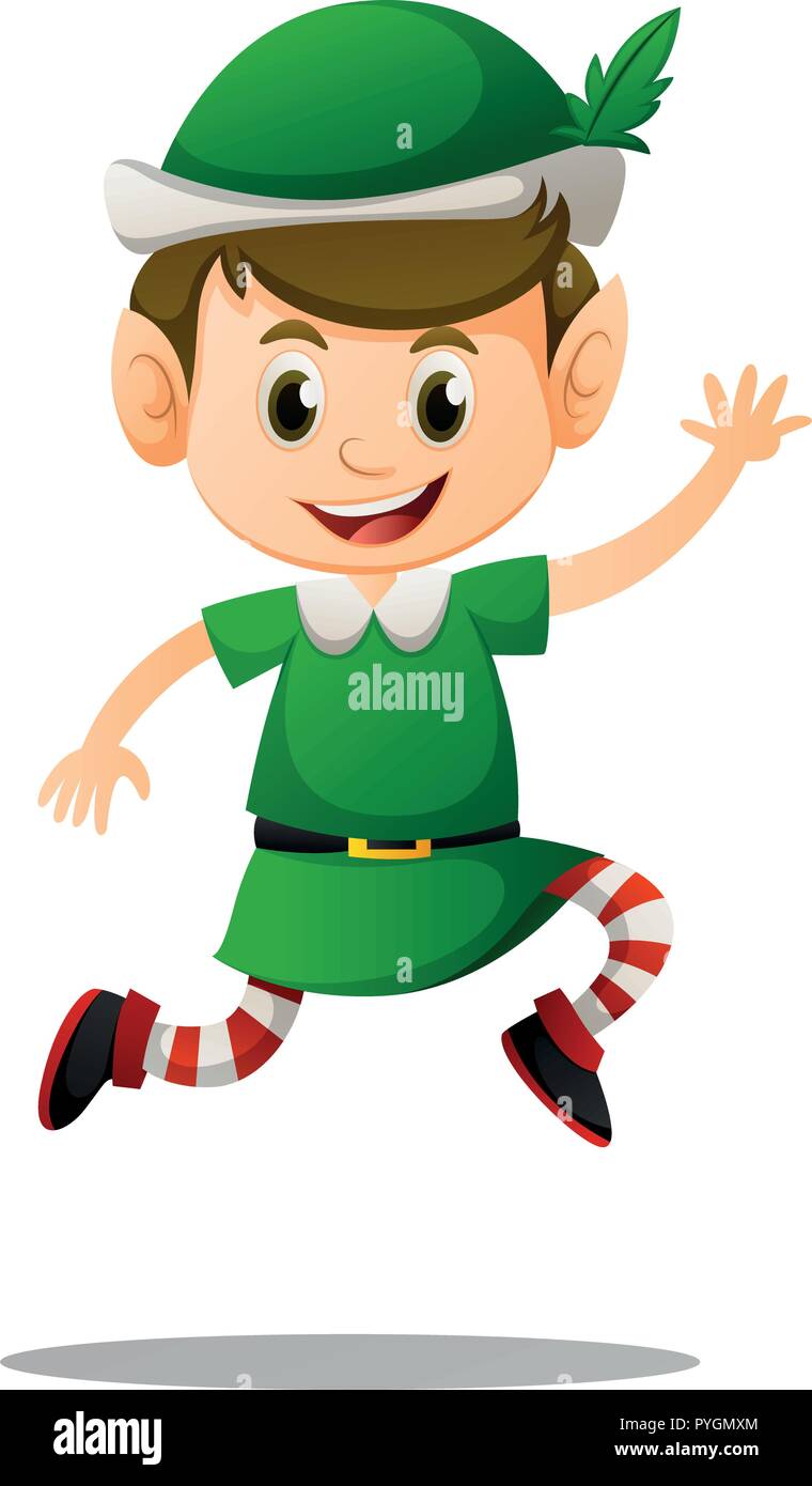 Elf in green outfit illustration Stock Vector Image & Art - Alamy
