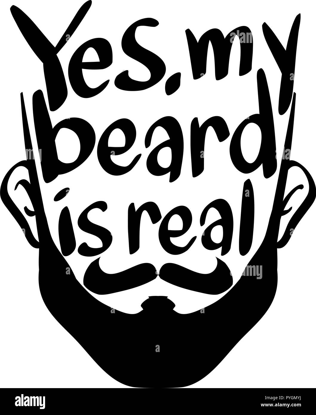 Word expression for my beard is real illustration Stock Vector Image ...
