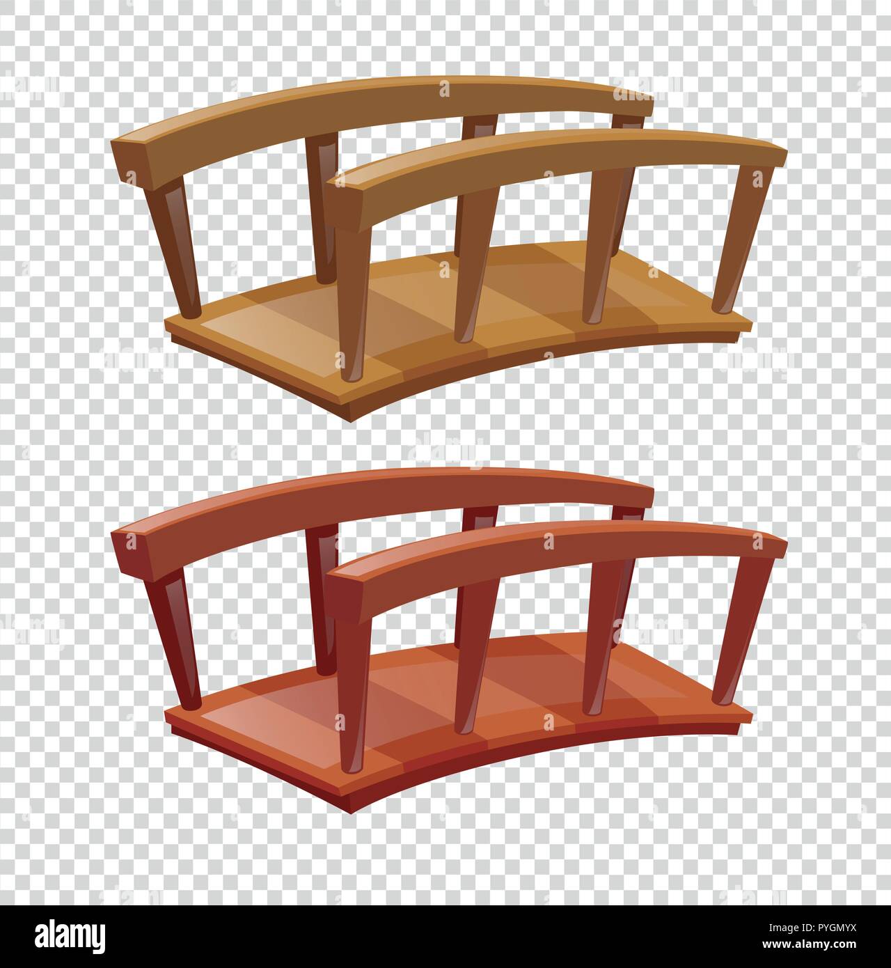 Two color shades of wooden bridges illustration Stock Vector Image ...