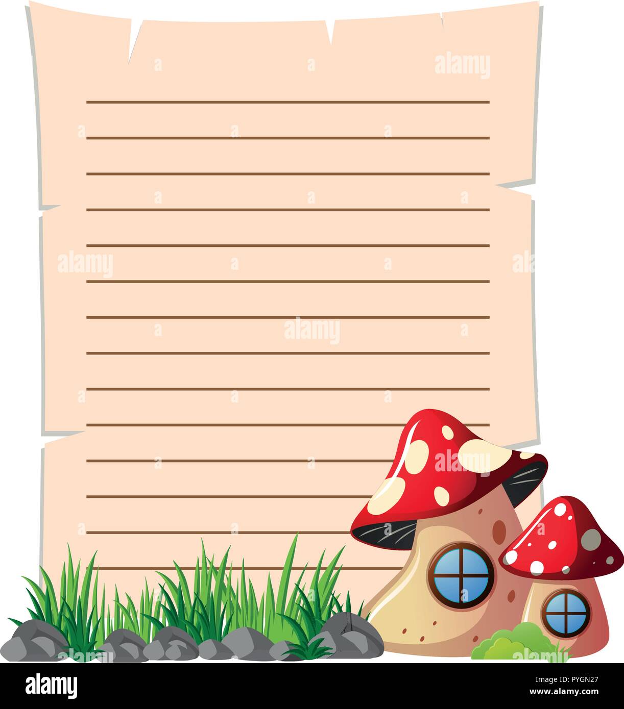 Paper template with mushrooms illustration Stock Vector Image & Art - Alamy