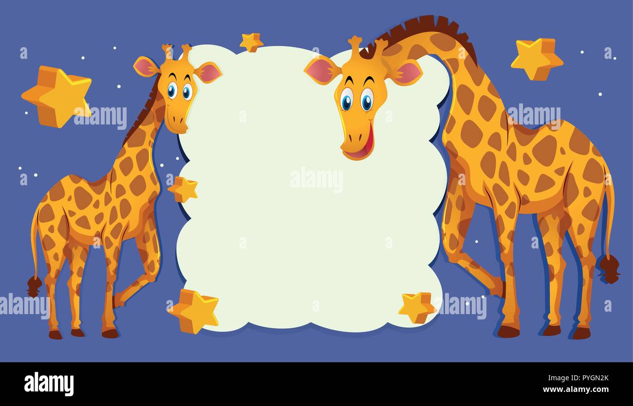 Border design giraffe illustration hi-res stock photography and images ...