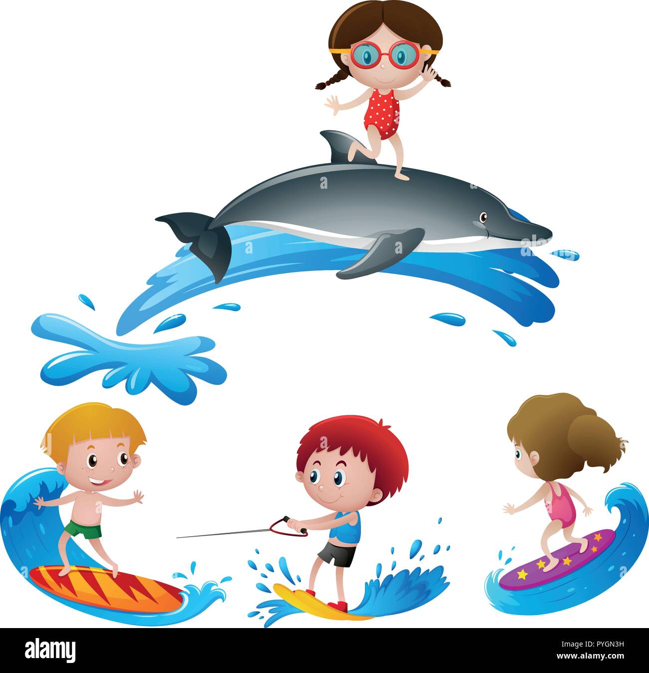 Surfer Kids Clipart