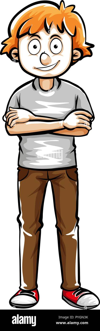 Doodle human character for man standing illustration Stock Vector Image ...