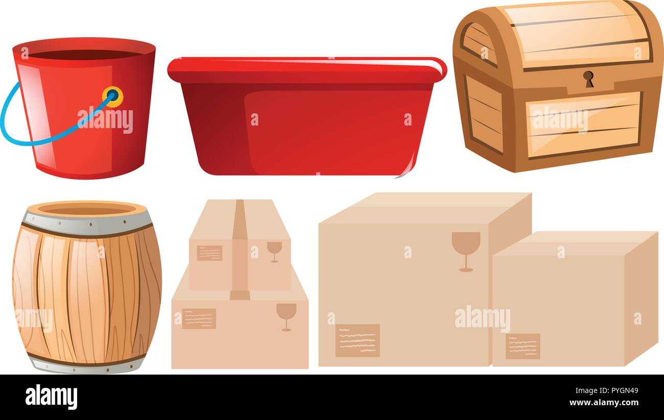Set of different containers illustration Stock Vector Image & Art - Alamy