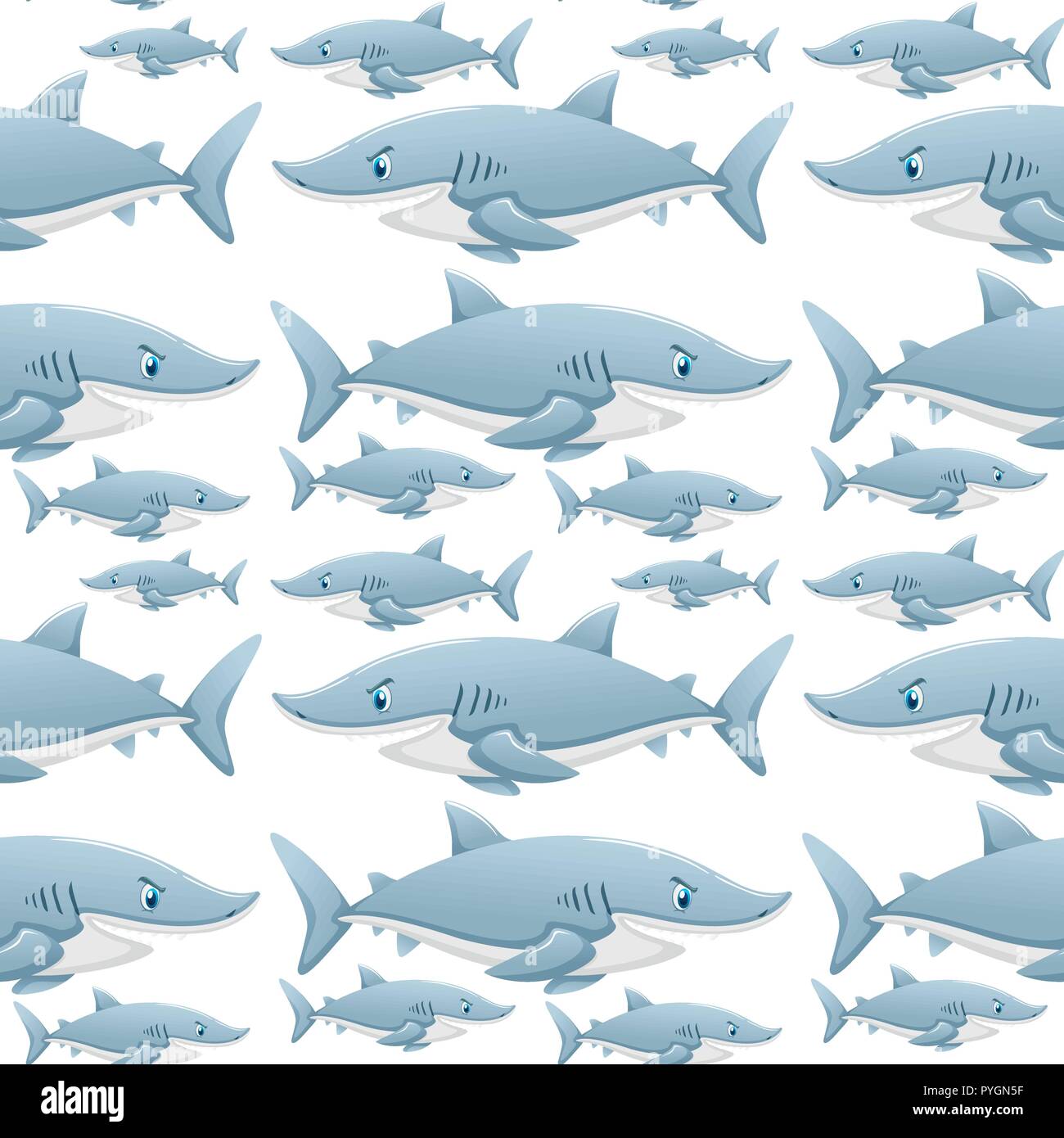 Seamless background template with sharks illustration Stock Vector ...