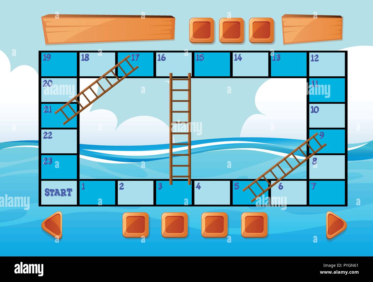 Game template with ocean in background illustration Stock Vector Image ...