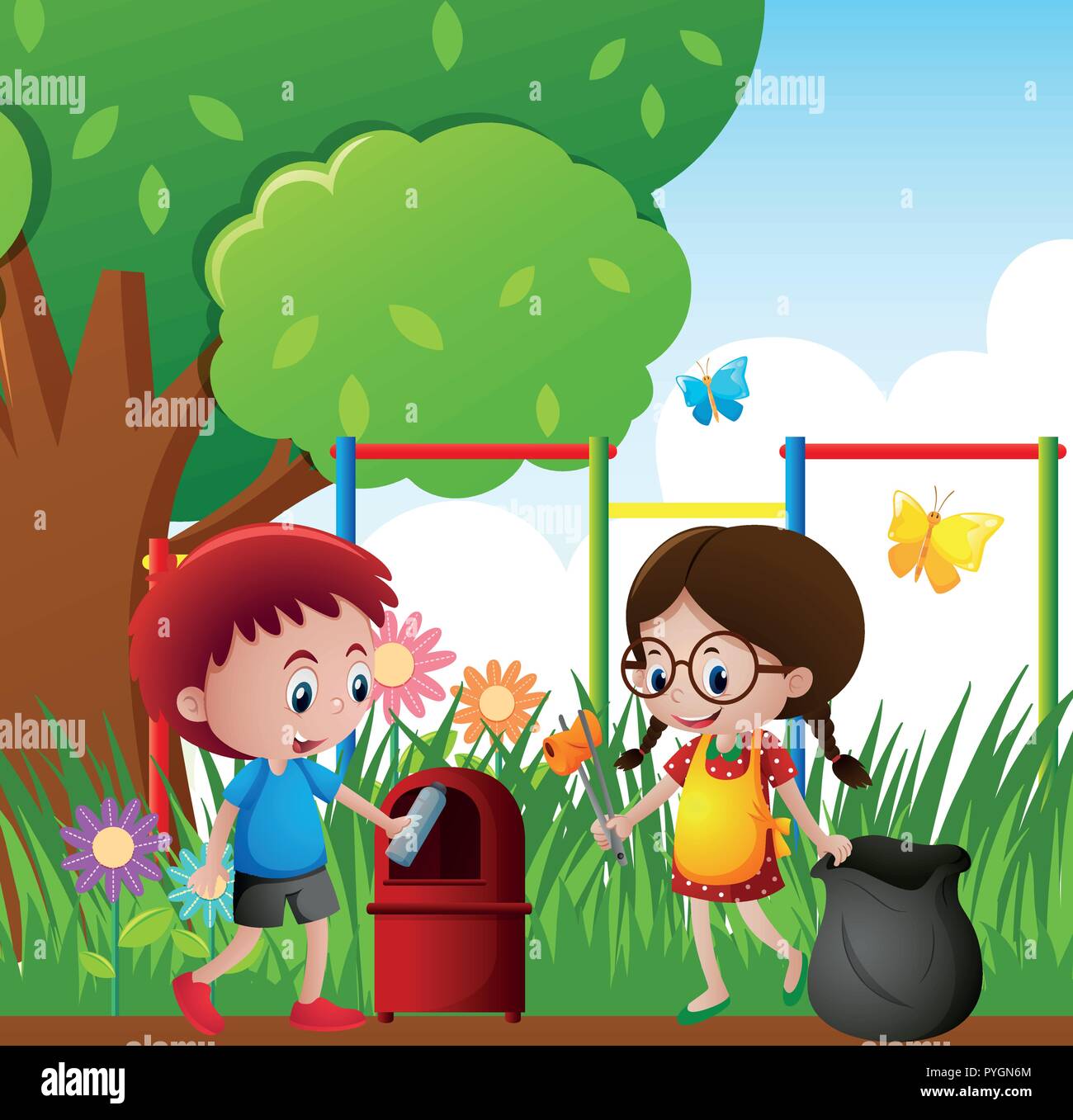 Kids picking up trash Stock Vector Images - Alamy Kids picking up trash Stock Vector Images - Alamy