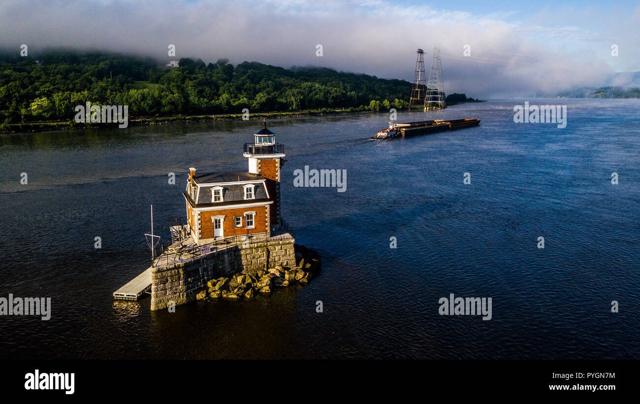 Hudson Athens Lighthouse, Hudson River, New York, USA Stock Photo - Alamy