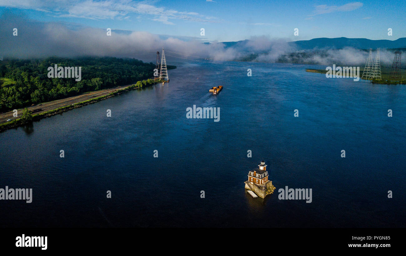 Hudson Athens Lighthouse, Hudson River, New York, USA Stock Photo - Alamy