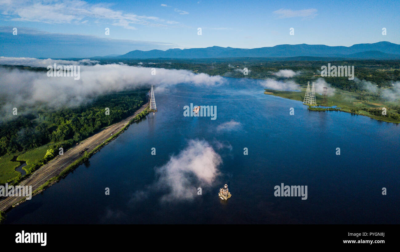Hudson Athens Lighthouse, Hudson River, New York, USA Stock Photo - Alamy