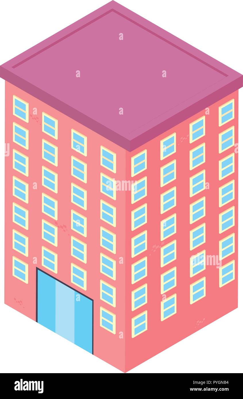 3D design for building in pink color illustration Stock Vector Image ...