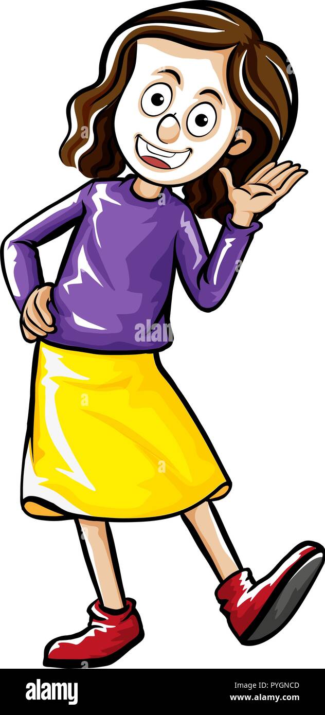 Woman in yellow shirt Stock Vector Images - Alamy