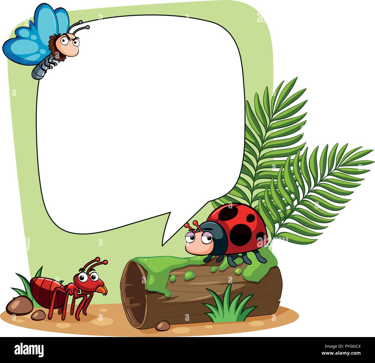 Border template with many insects illustration Stock Vector Image & Art ...