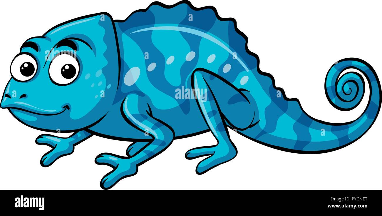 Blue lizard with happy face illustration Stock Vector Image & Art - Alamy