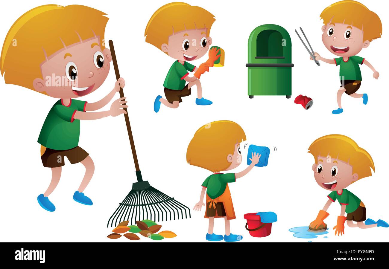 Toddler Chores Clipart