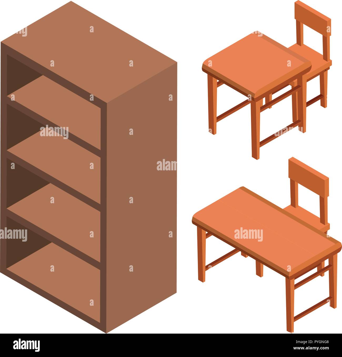 3D design for shelf and chairs illustration Stock Vector Image & Art ...