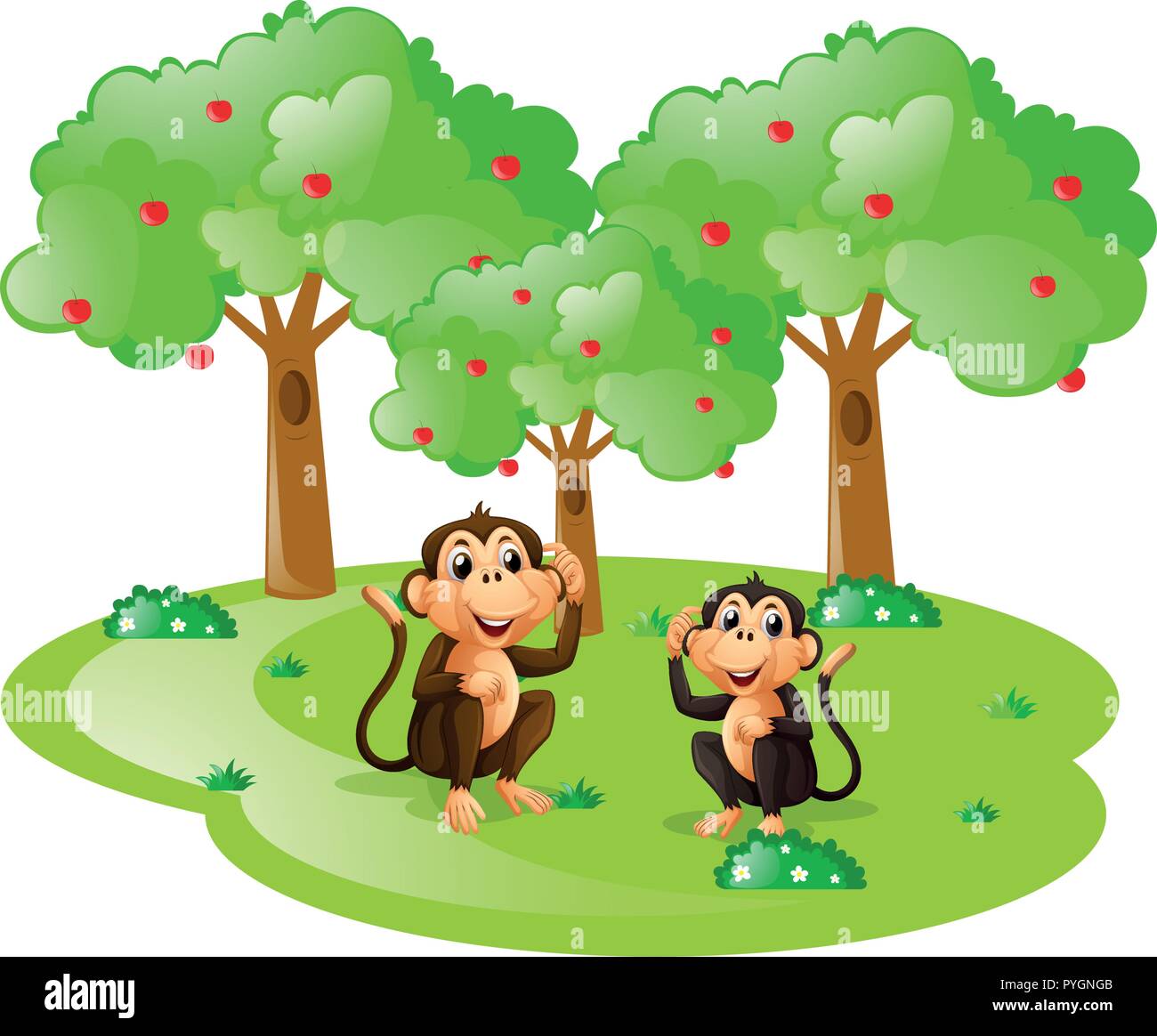 Monkeys sit Stock Vector Images - Alamy