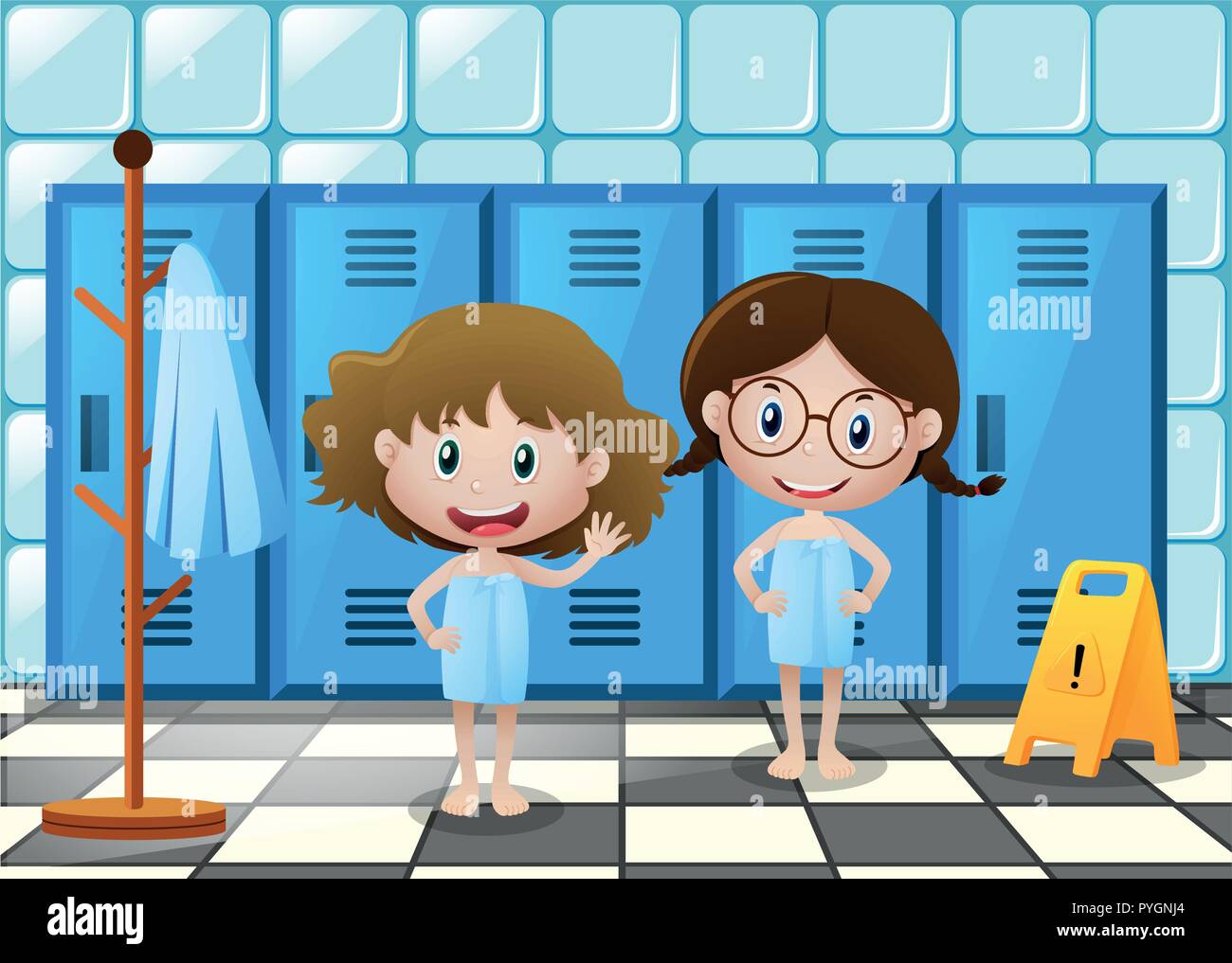 Girls locker room Stock Vector Images - Alamy