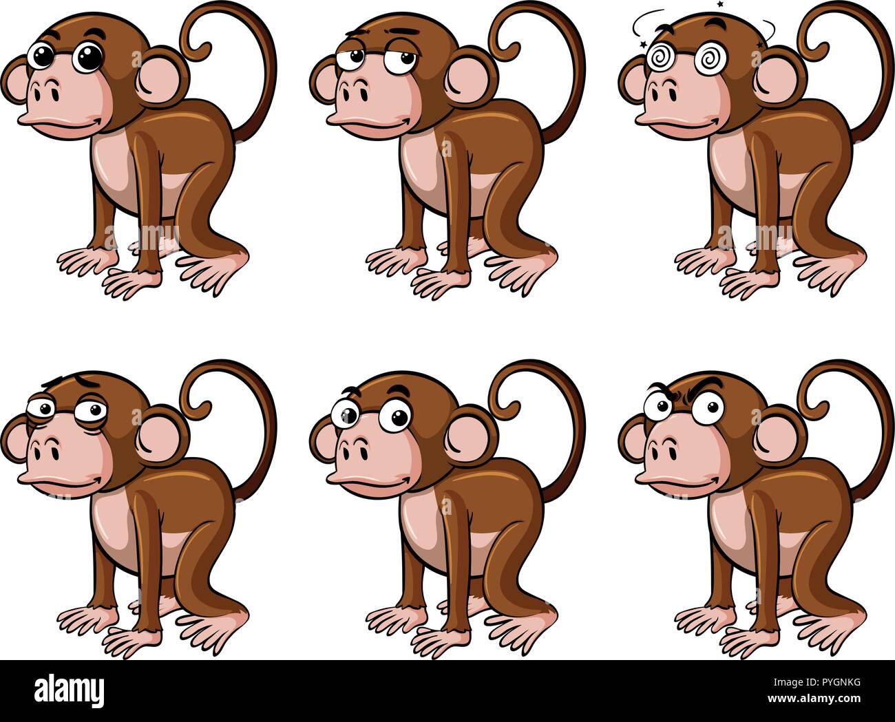 4 Monkeys Clipart