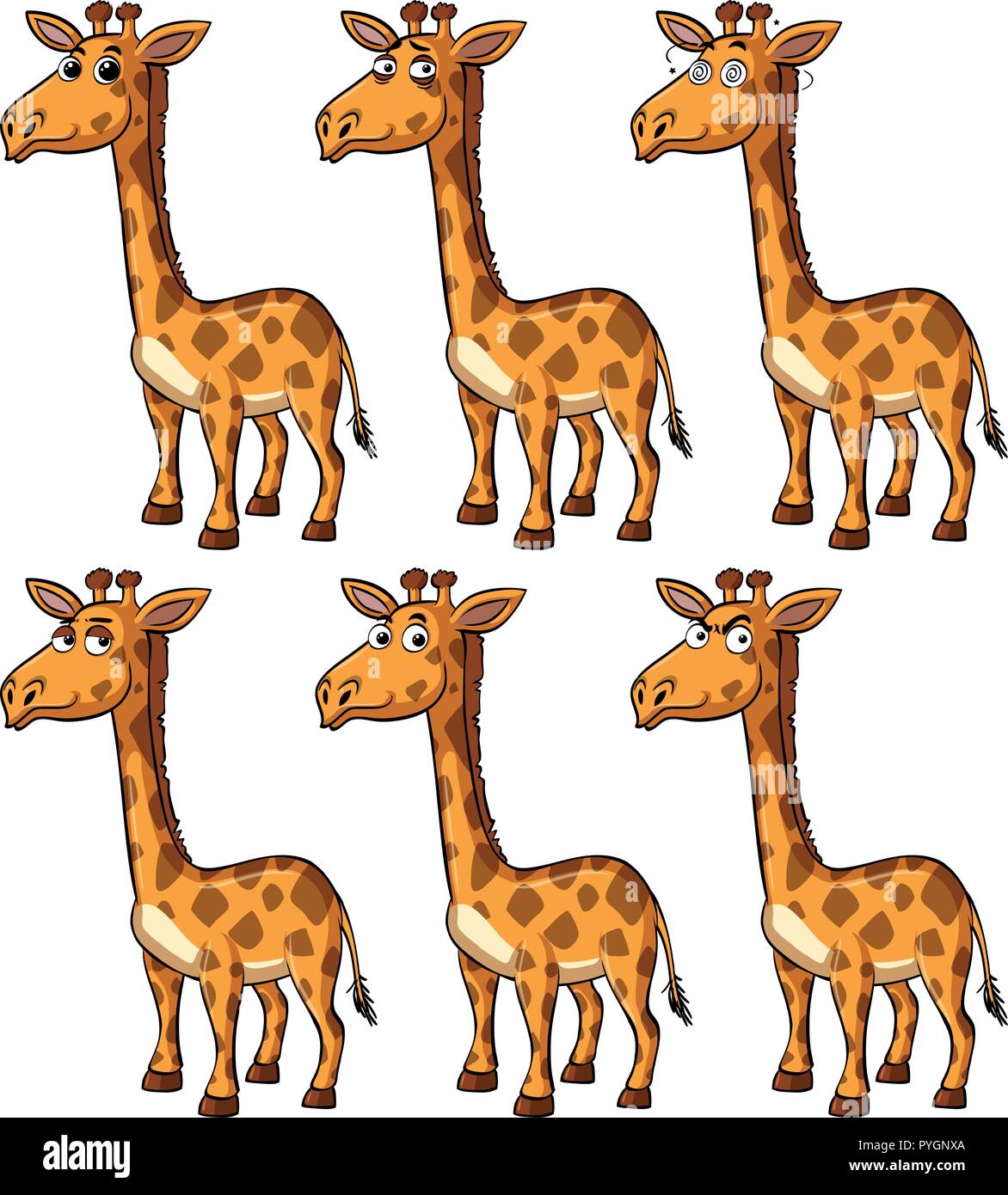Giraffe with different emotions illustration Stock Vector Image & Art ...