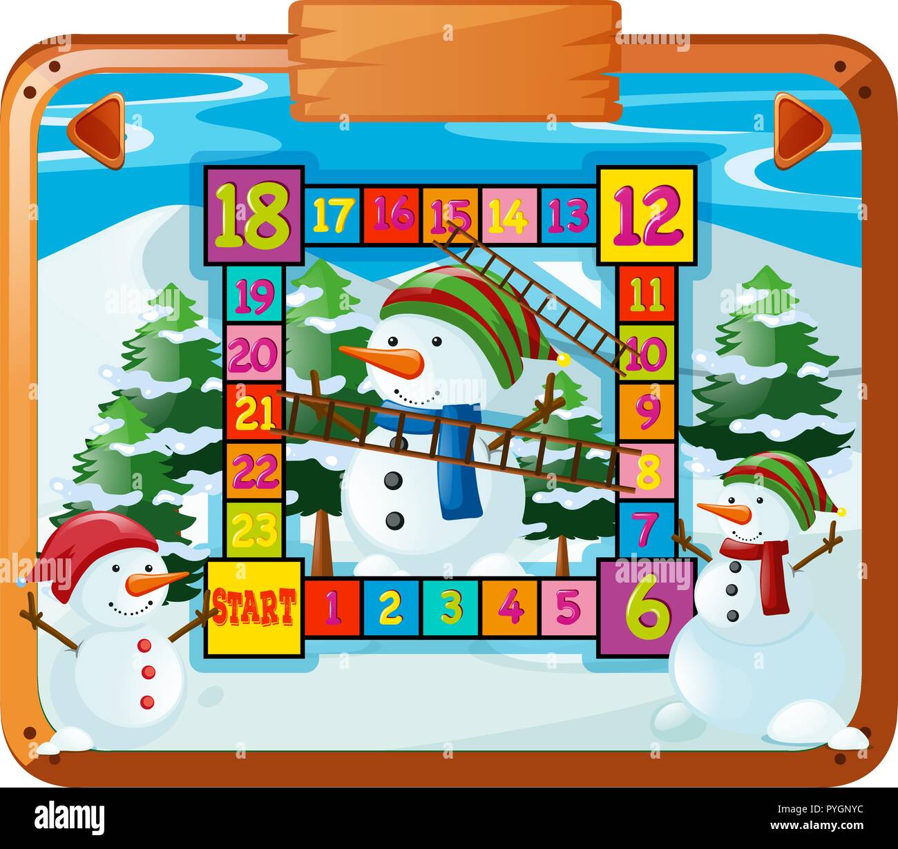 Winter scene kids picture illustration hi-res stock photography and ...