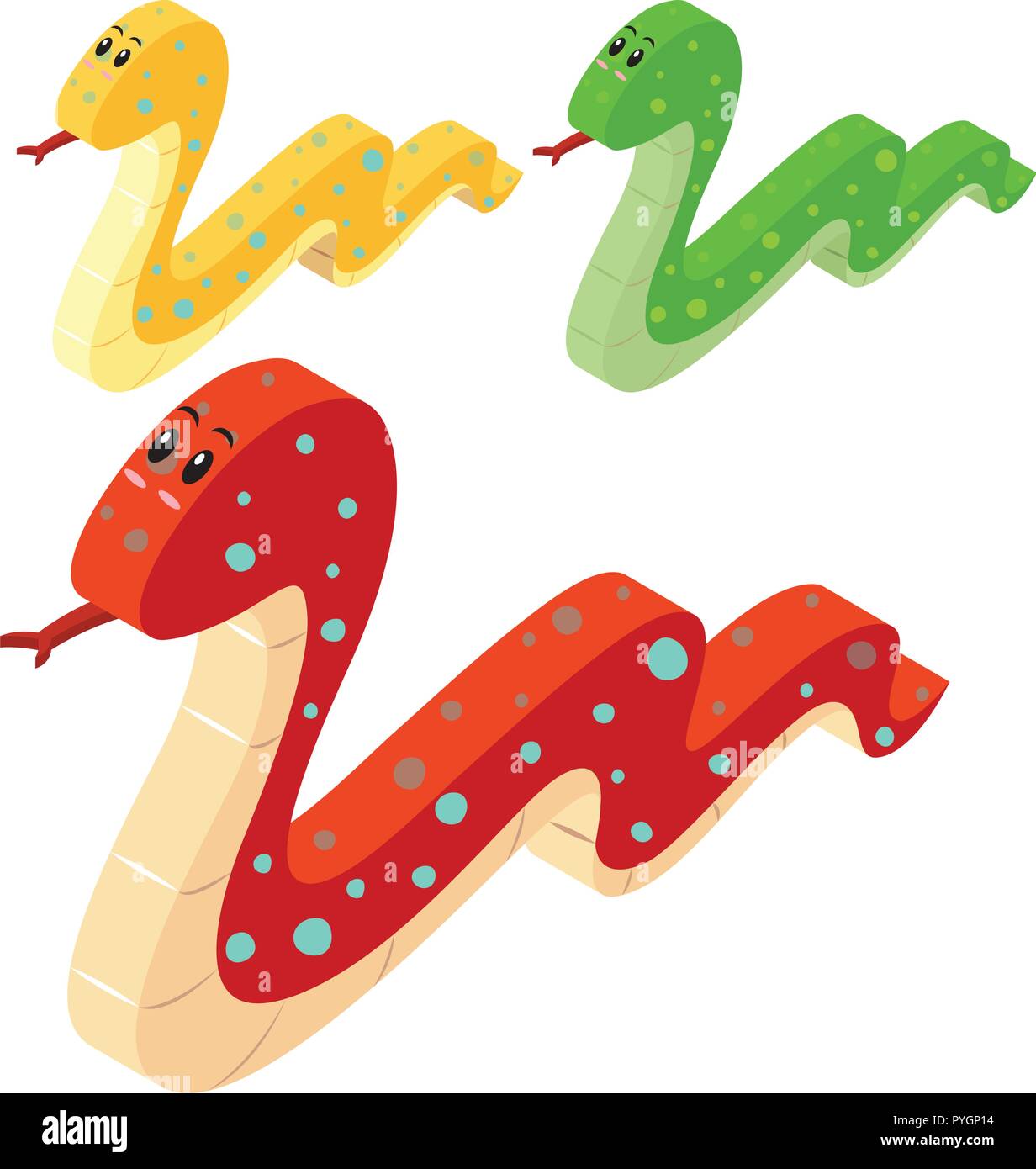 Three white snakes Stock Vector Images - Alamy