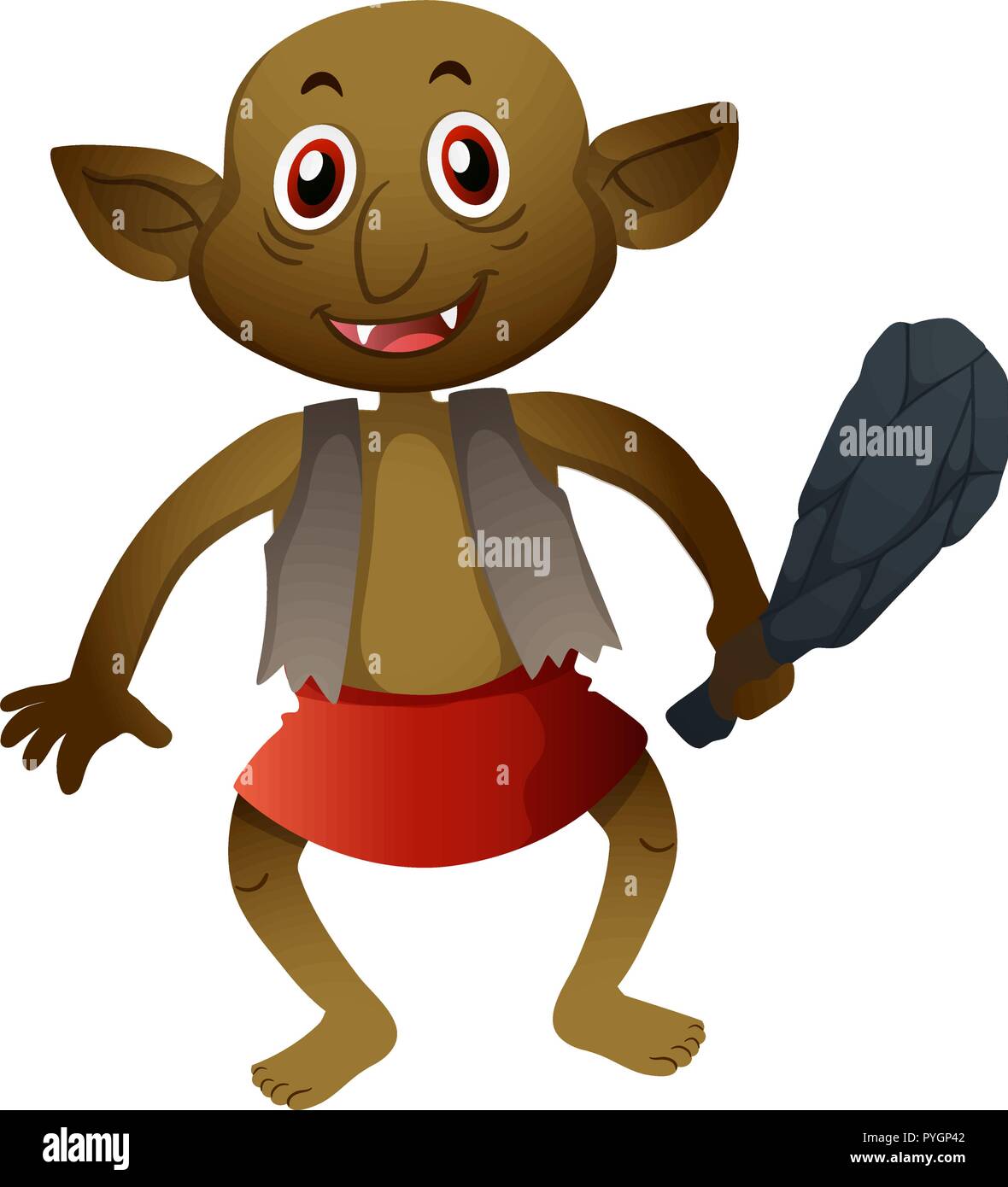Brown elf with hammer illustration Stock Vector Image & Art - Alamy