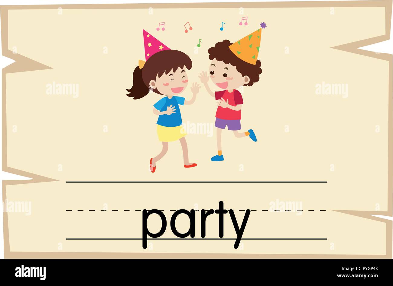 Wordcard template for word party illustration Stock Vector Image & Art ...