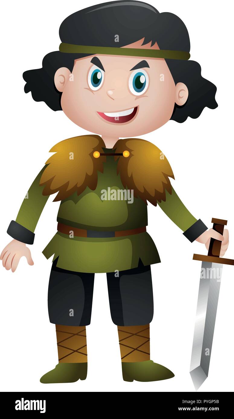 Medieval warrior holding sword Stock Vector Images - Alamy