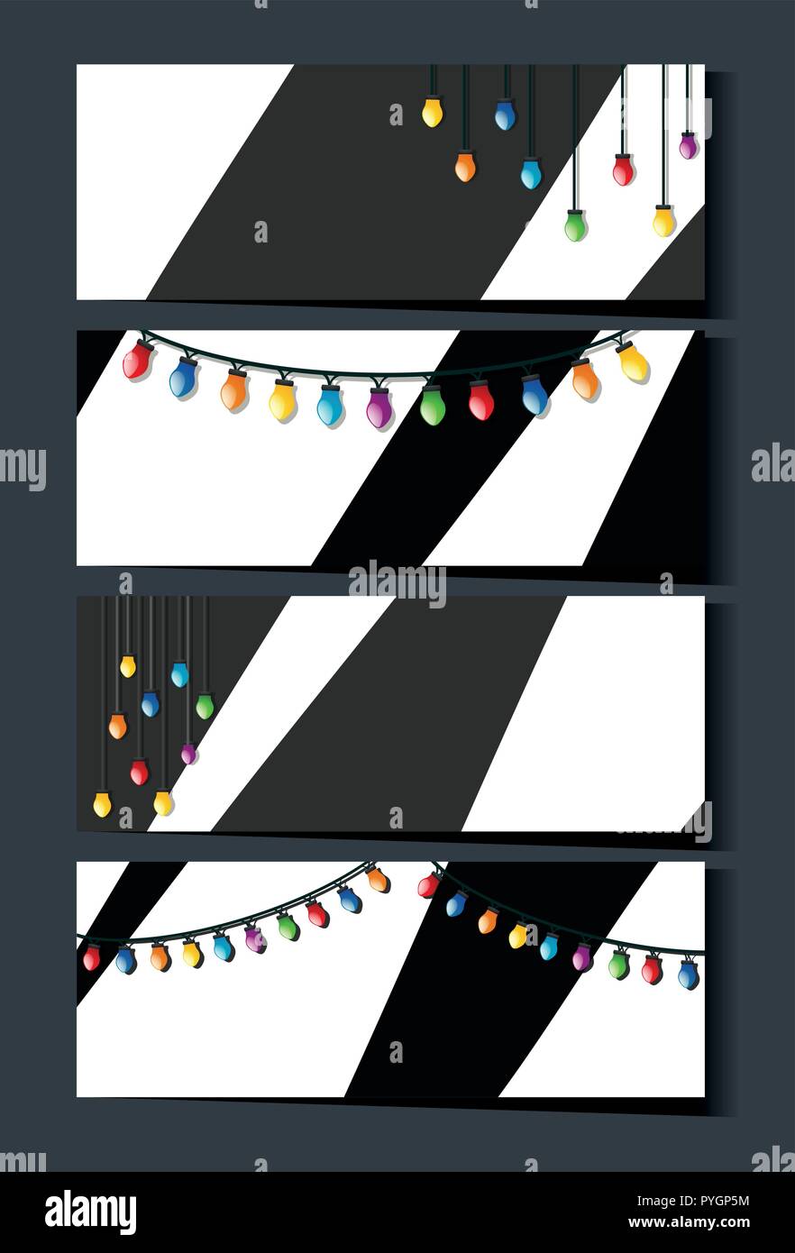 Banner template with colorful lights illustration Stock Vector Image ...