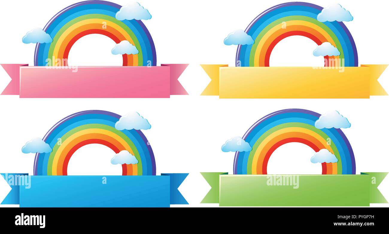 Banner template with colorful rainbow illustration Stock Vector Image ...