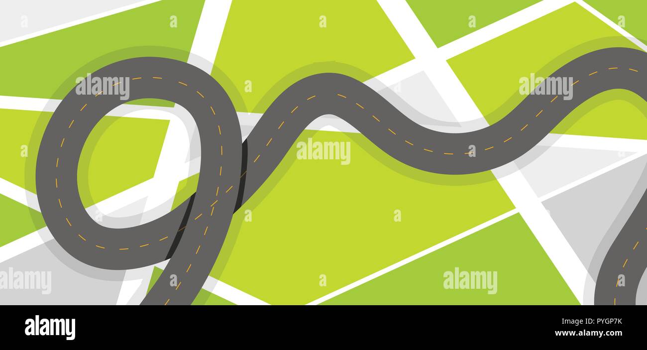 Background design with road and green land illustration Stock Vector ...