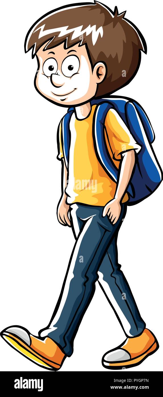 Drafting human character for schoolboy illustration Stock Vector Image ...