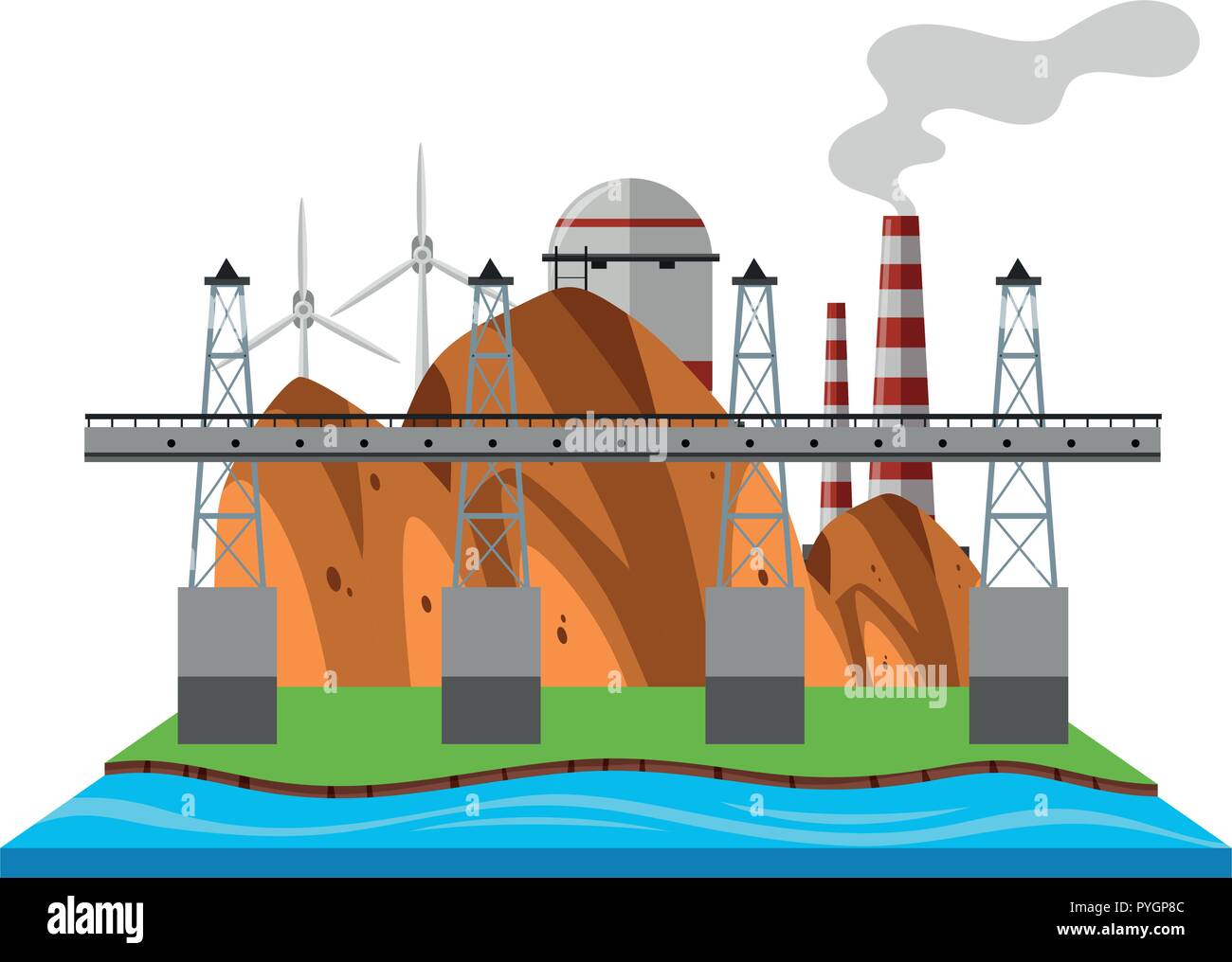 Bridge over building Stock Vector Images - Alamy