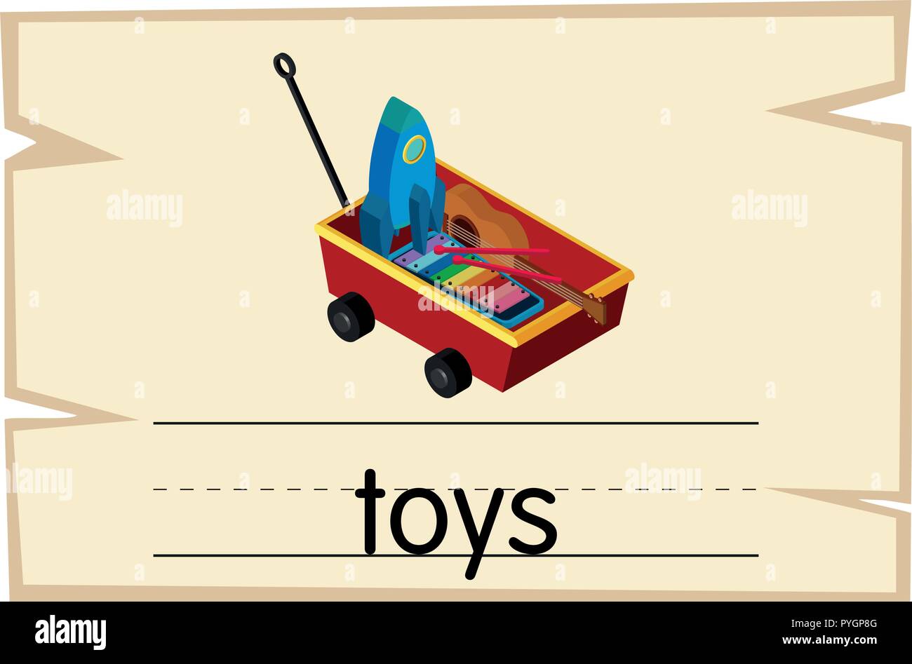 Wordcard template for word toys illustration Stock Vector Image & Art ...