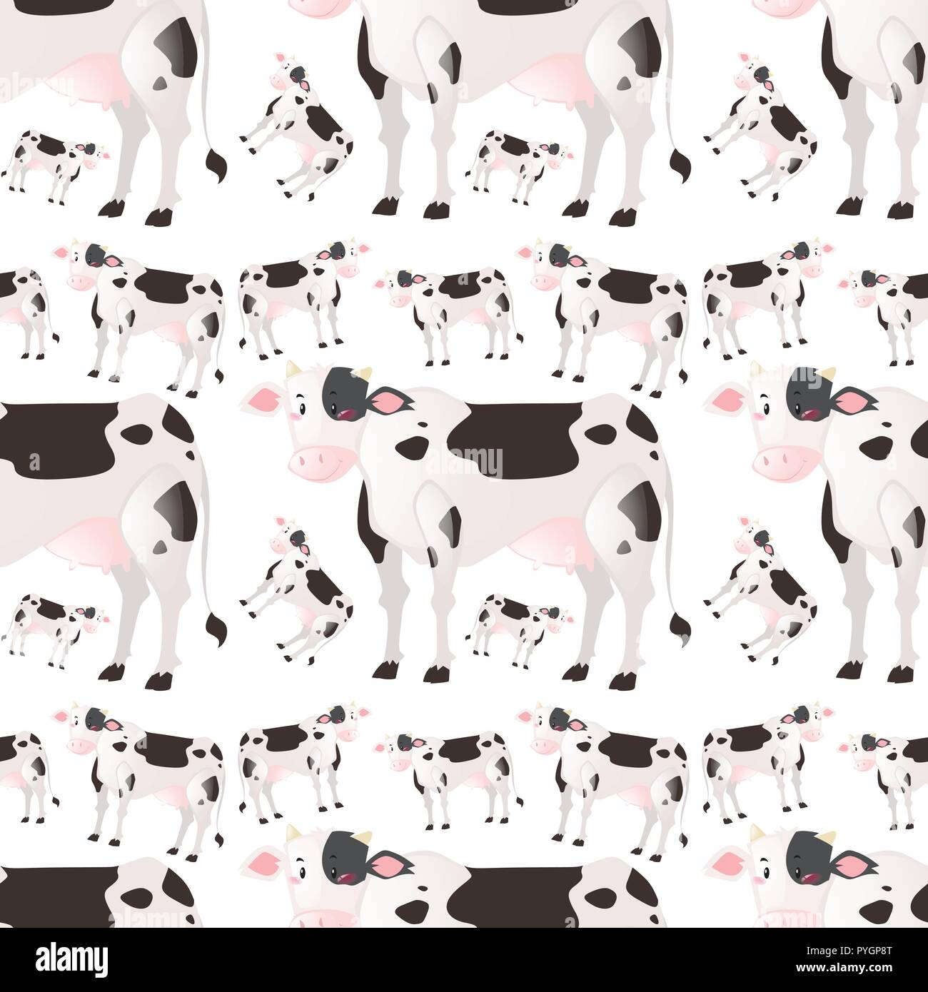 Seamless background template with cows illustration Stock Vector Image ...